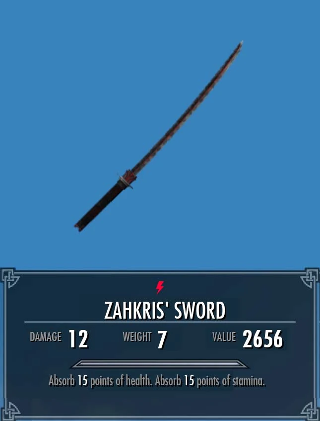 Zahkris' Sword | Legacy of the Dragonborn | Fandom