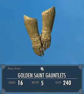 Golden Saint Gauntlets | Legacy of the Dragonborn | Fandom