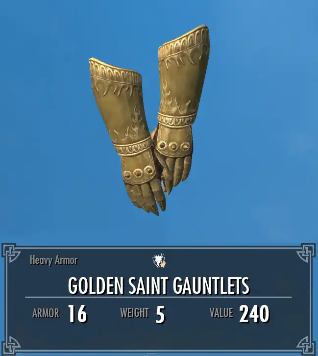 Golden Saint Gauntlets | Legacy of the Dragonborn | Fandom