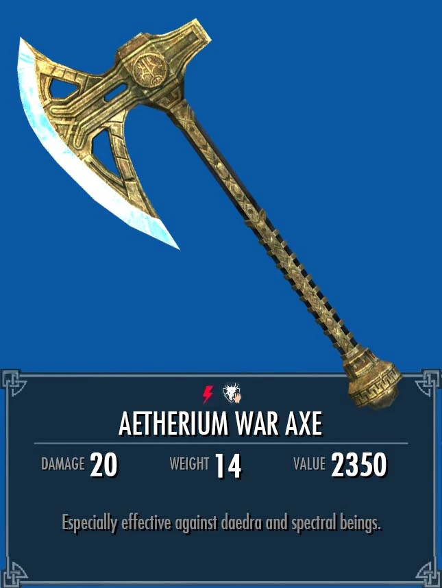 Aetherium War Axe | Legacy of the Dragonborn | Fandom