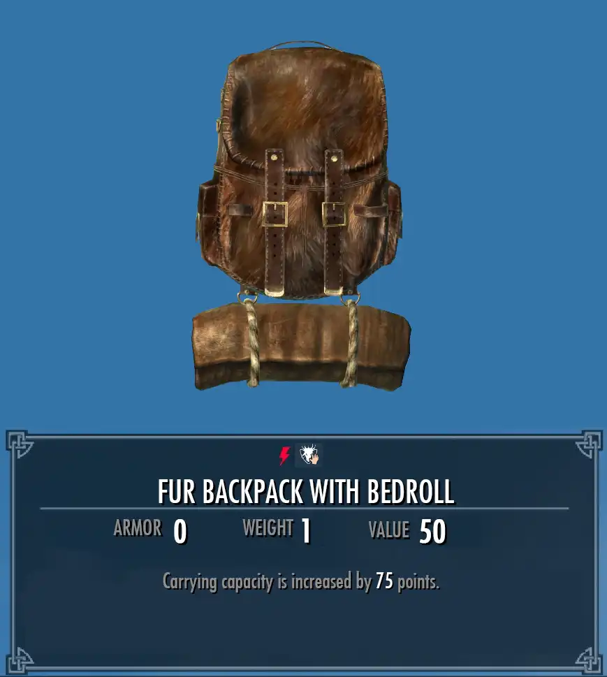 Fur Backpack with Bedroll | Legacy of the Dragonborn | Fandom