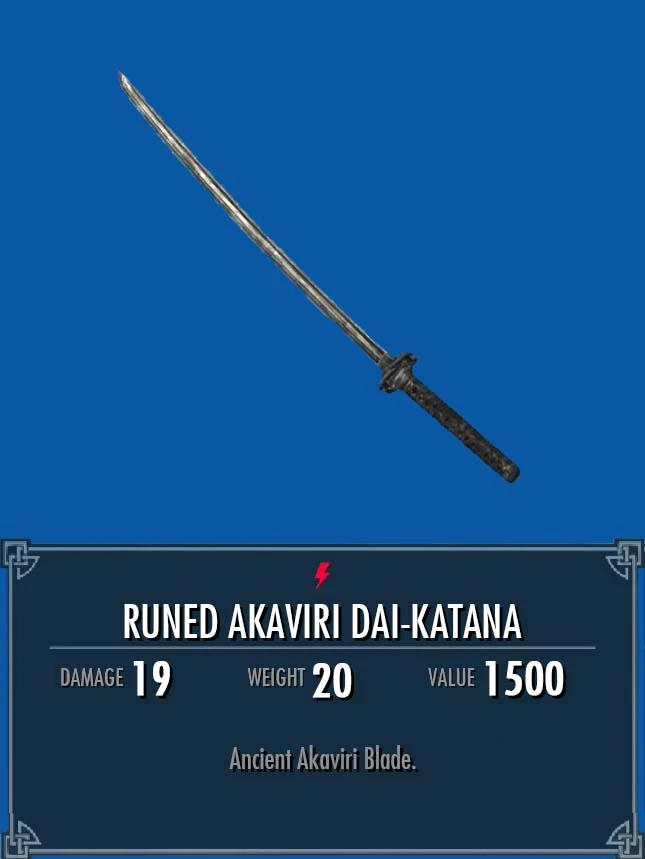 Runed Akaviri Dai-Katana | Legacy of the Dragonborn | Fandom