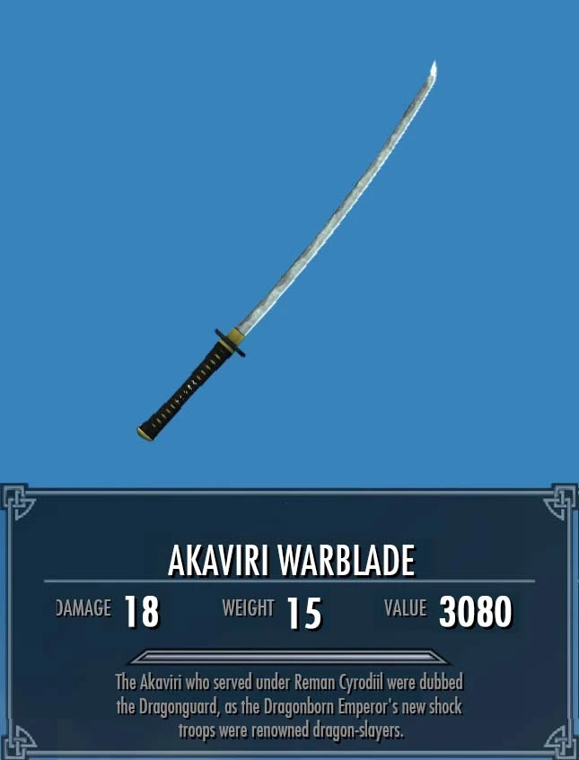 Akaviri Warblade | Legacy of the Dragonborn | Fandom