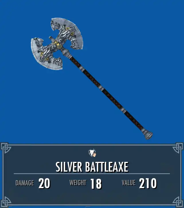 Silver Battleaxe (Heavy Armory) | Legacy of the Dragonborn | Fandom