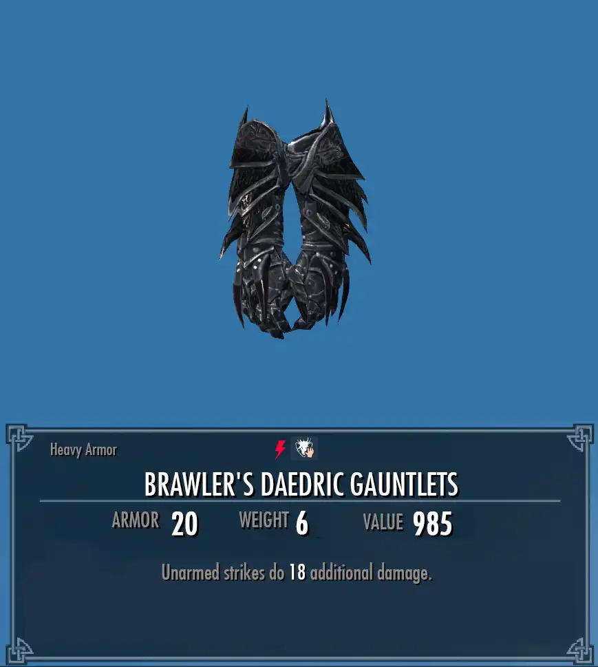 Brawler's Daedric Gauntlets | Legacy of the Dragonborn | Fandom