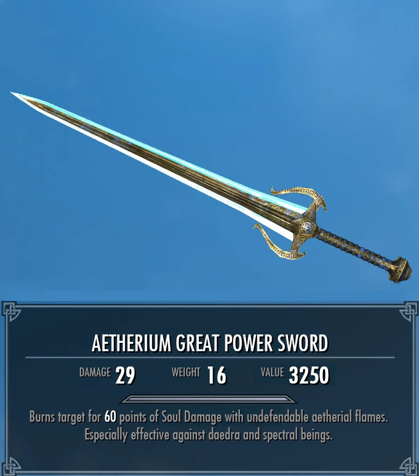 Aetherium Great Power Sword | Legacy of the Dragonborn | Fandom