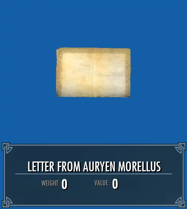 Letter from Auryen Morellus | Legacy of the Dragonborn | Fandom