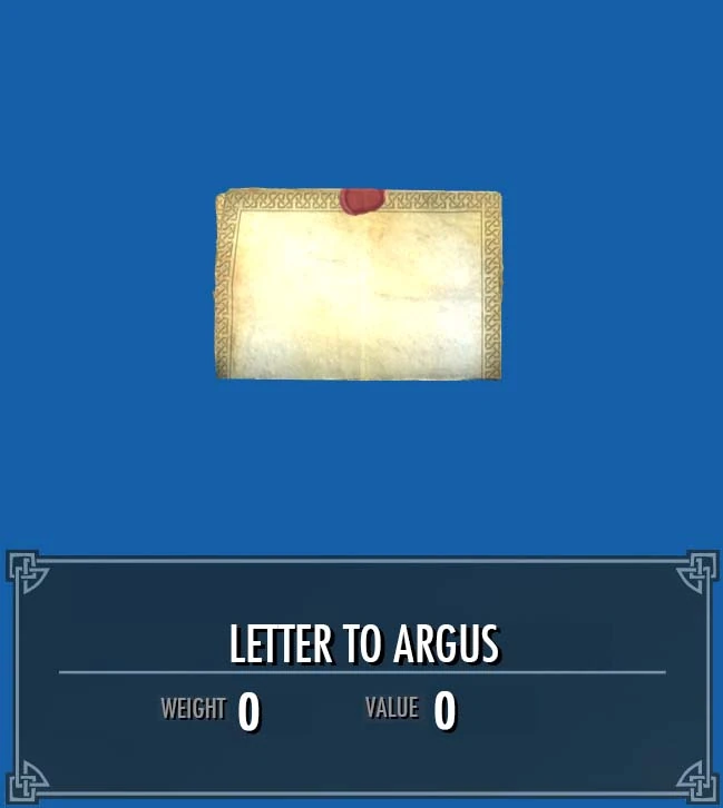 Letter to Argus | Legacy of the Dragonborn | Fandom