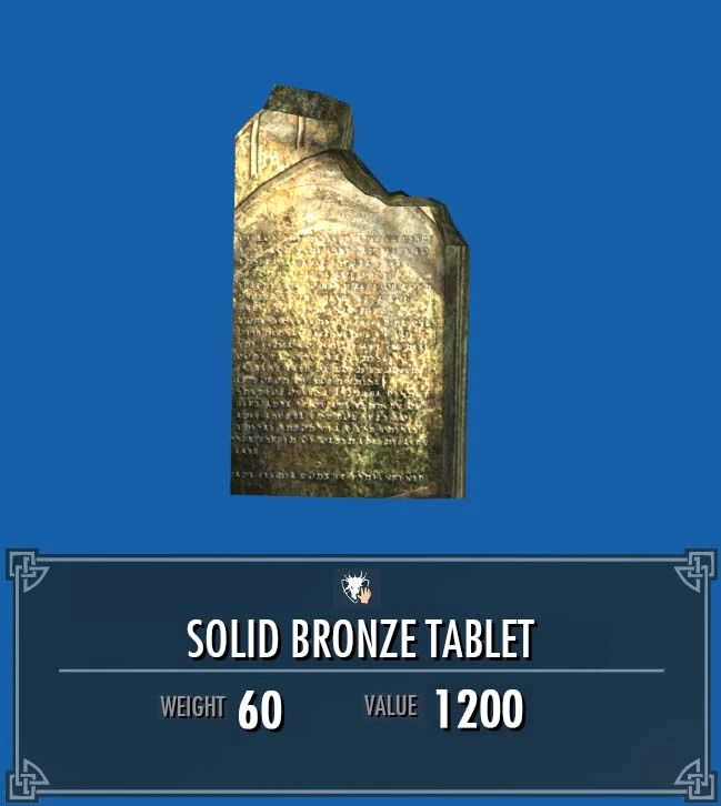 Solid Bronze Tablet | Legacy of the Dragonborn | Fandom
