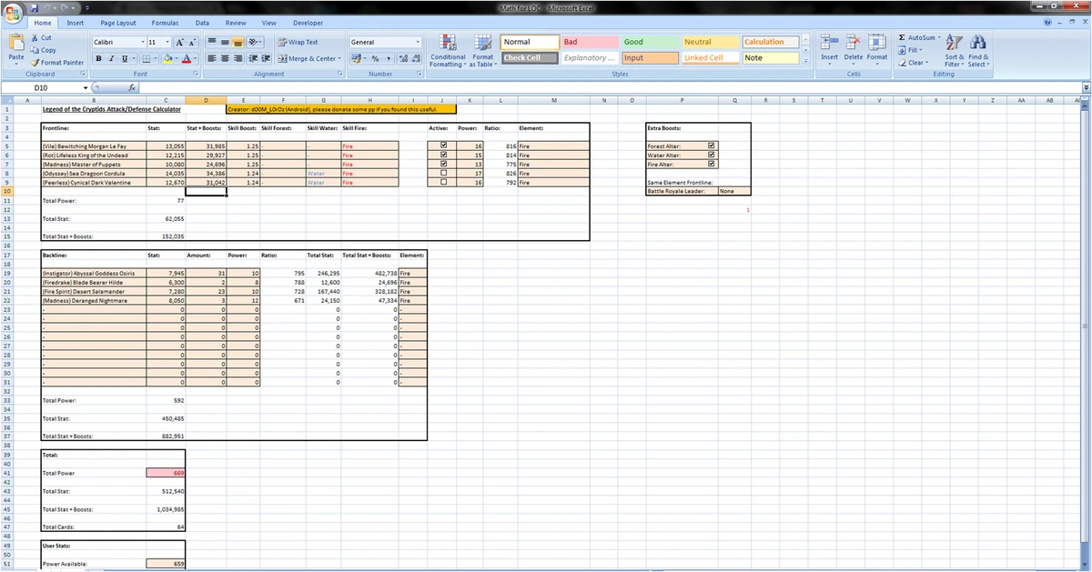 Attack/Defense Calculator | Legend of the Cryptids Wiki | Fandom