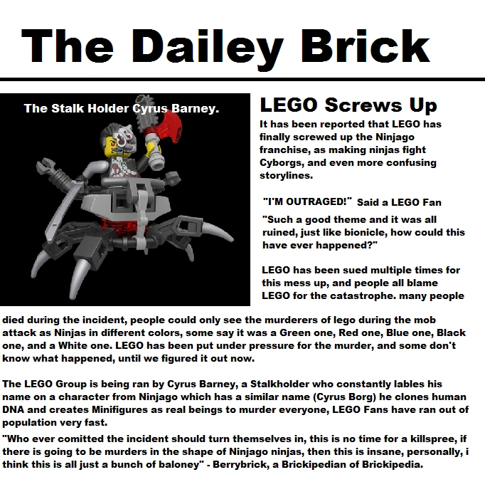 User blog:King Kahuka/The Daily Brick brickipedia newspaper ...
