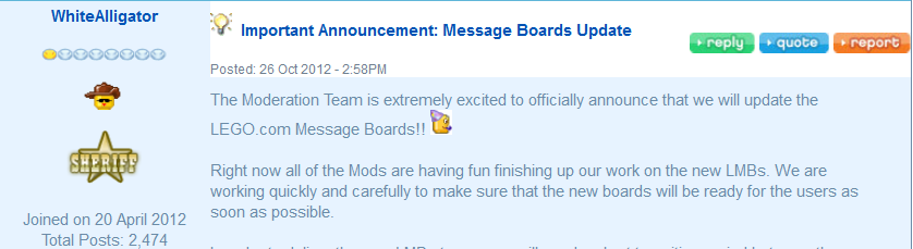 Important Announcement: Message Boards Update | LEGO Message Boards ...