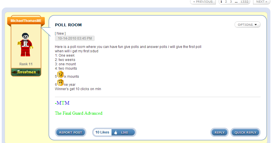Poll Room | LEGO Message Boards Wiki | Fandom