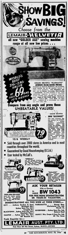 Advert-19600828-SMH,p25 | Lemair Sewing | Fandom