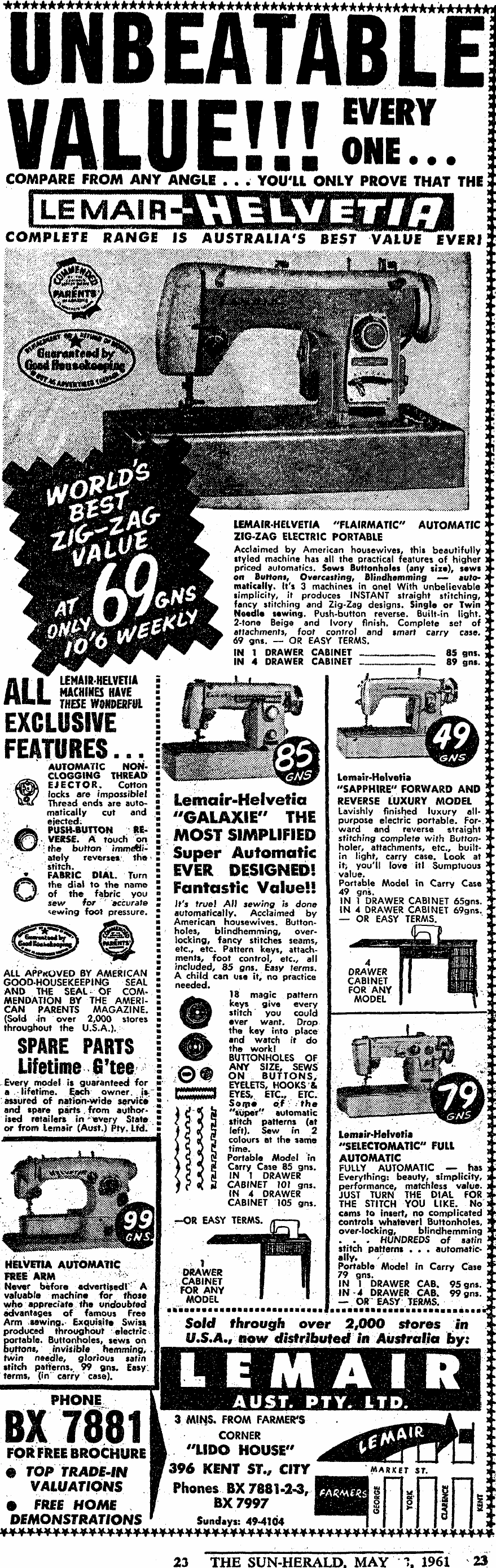 Advert-19610528-SMH,p23 | Lemair Sewing | Fandom