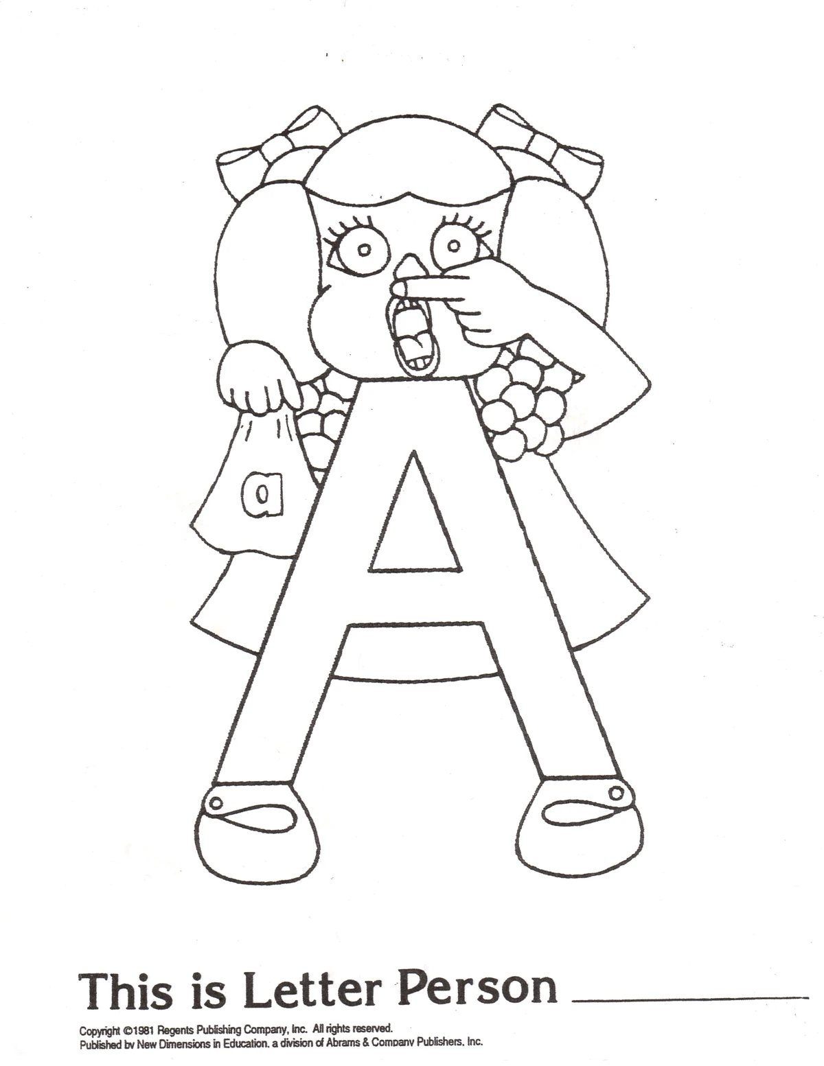 coloring pages of letter a