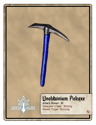 Unobtainium Pickaxe | LevynLight Wiki | Fandom