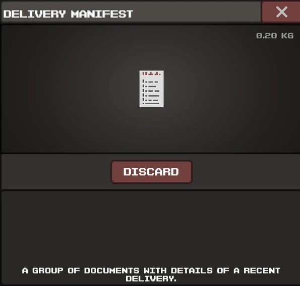 Delivery Manifest | Last Group out Wiki | Fandom