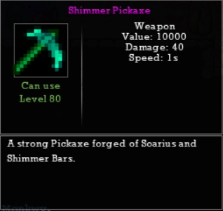Shimmer Pickaxe | LifeForge Wiki | Fandom