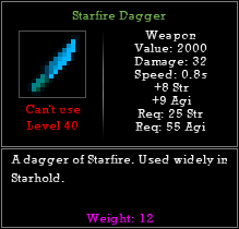 Starfire Dagger | LifeForge Wiki | Fandom