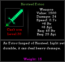 Biosteel Estoc | LifeForge Wiki | Fandom