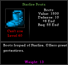 Starfire Boots | LifeForge Wiki | Fandom