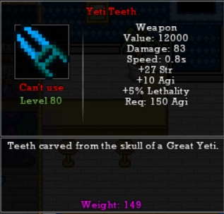 Yeti Teeth | LifeForge Wiki | Fandom