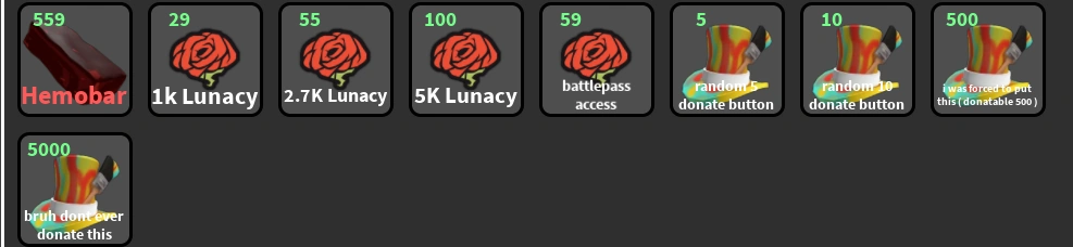 Donation menu | Limbus Defense Wiki | Fandom