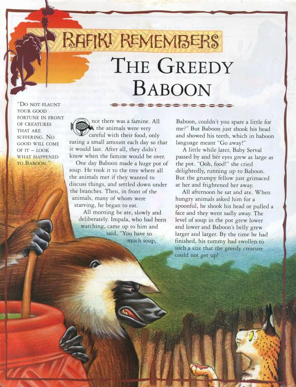 The Greedy Baboon | The Lion King Wiki | Fandom