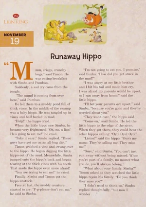 Runaway Hippo! | The Lion King Wiki | Fandom