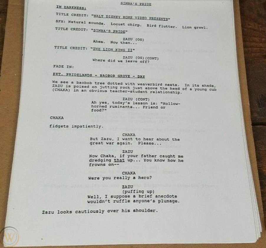 The Lion King II: Simba's Pride (April 1995 draft) | The Lion King Wiki ...