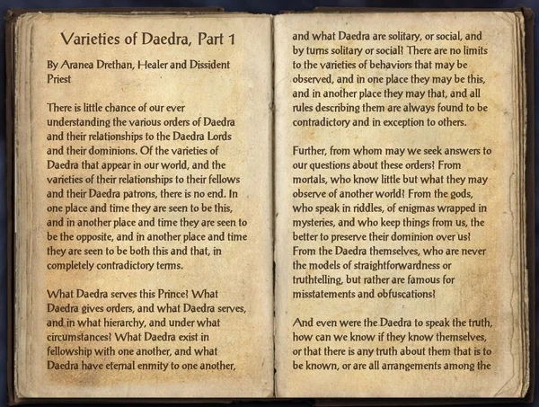 Varieties of Daedra, Part 1 | Liora's library Wiki | Fandom
