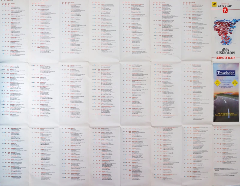 Little Chef AA Motorists Map 1989 | Little Chef Wiki | Fandom