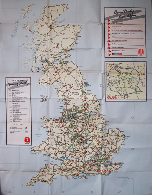Little Chef AA Motorists Map 1989 | Little Chef Wiki | Fandom