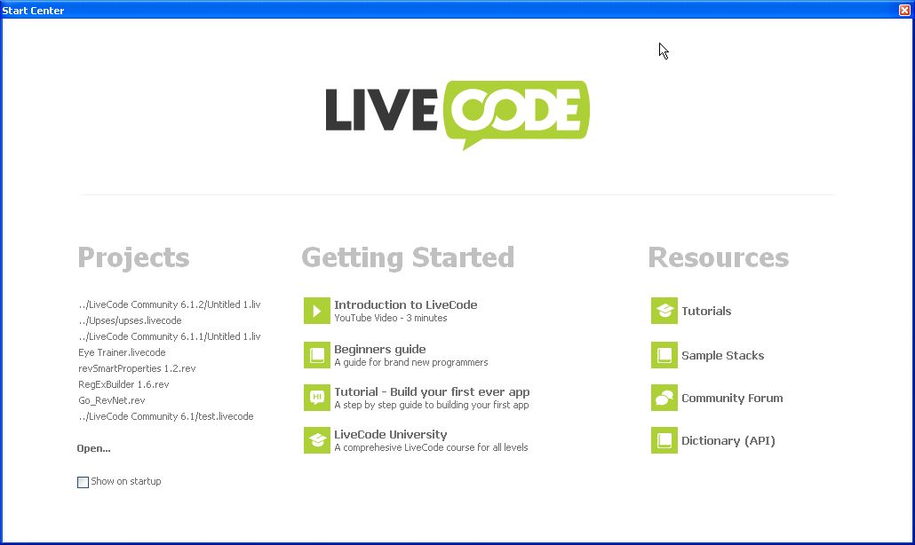 Start Center Livecode Wiki Fandom 