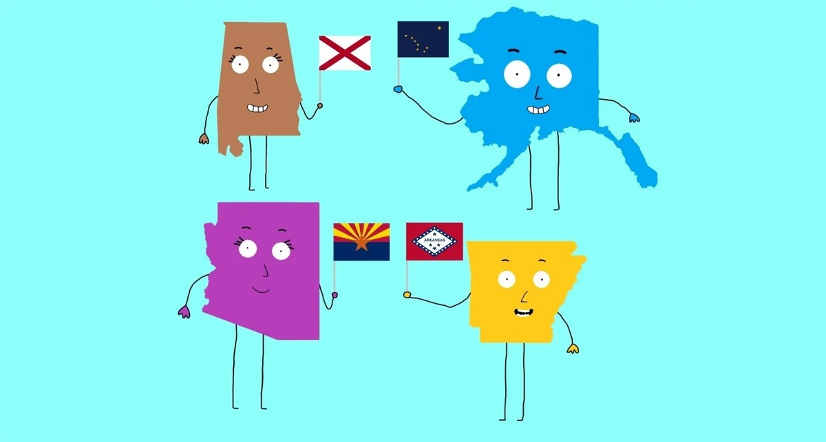 Scrambled States holding their Flags | Scrambled States of America ...