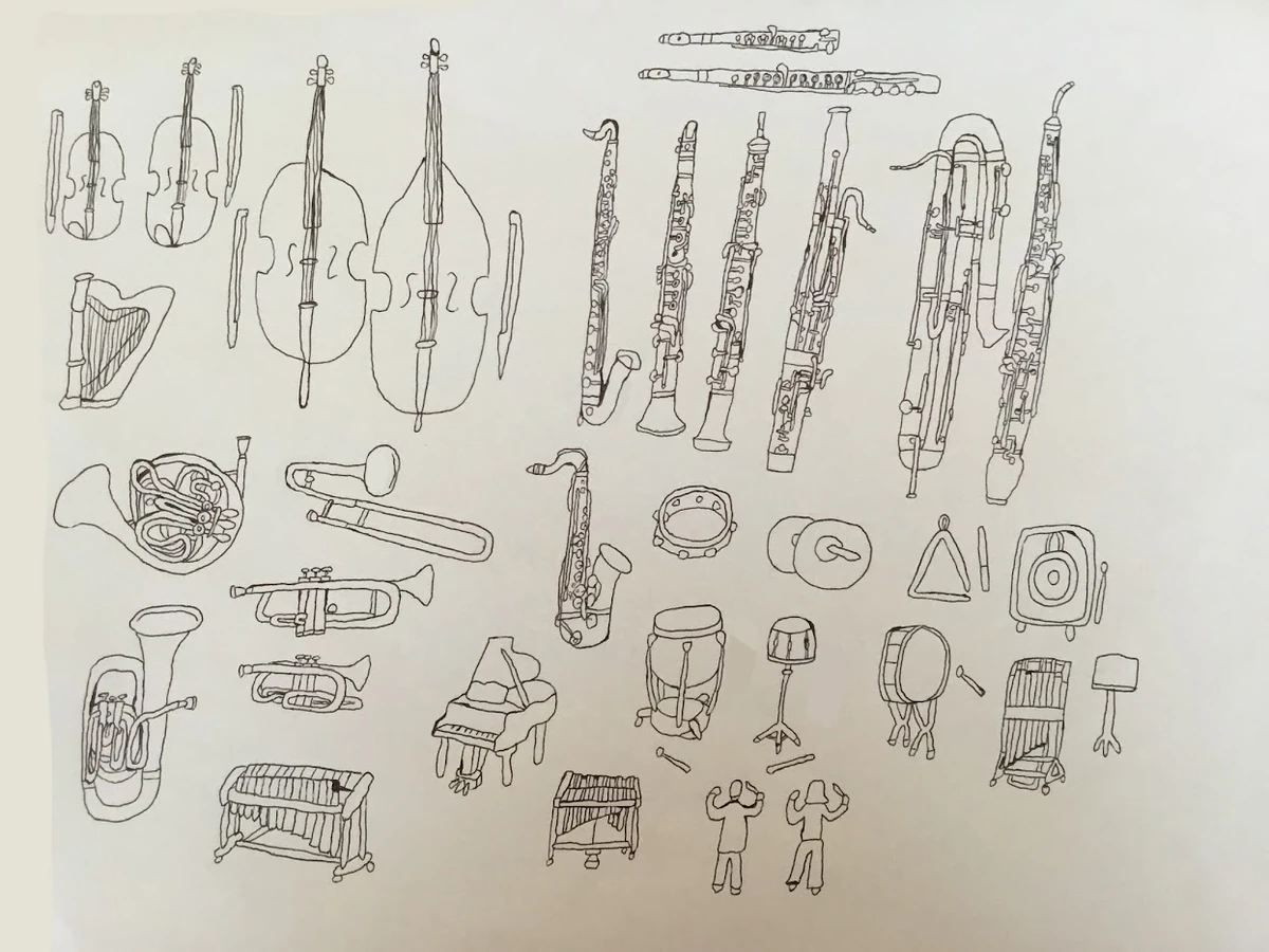 Musical Instruments Drawings by Hazel | Scrambled States of America ...