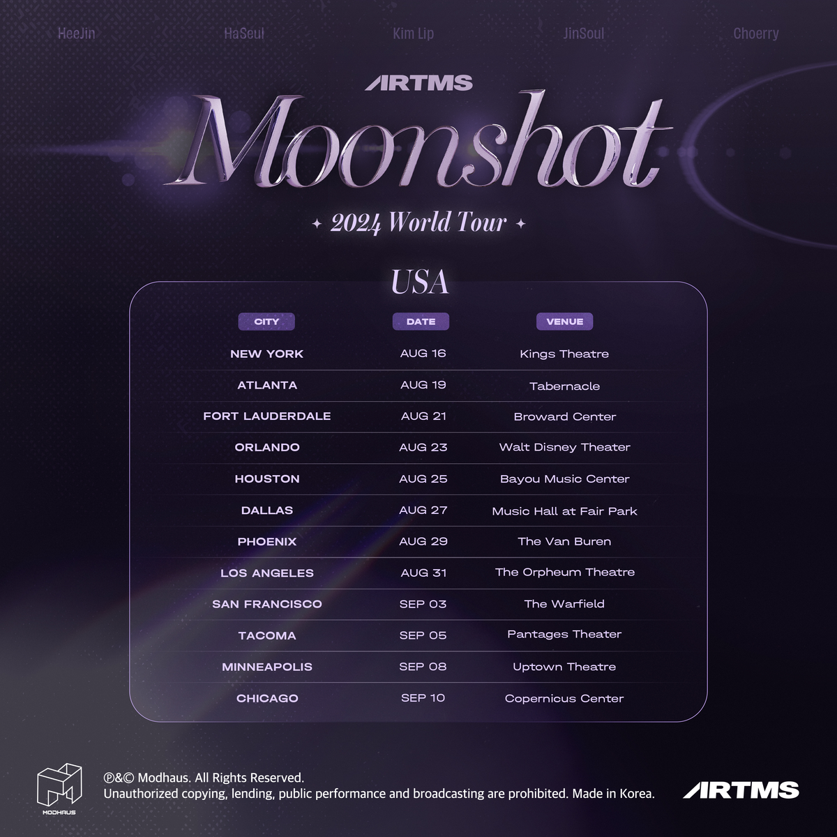 2024 Artms World Tour Moonshotstylish LooΠΔ Wiki Fandom