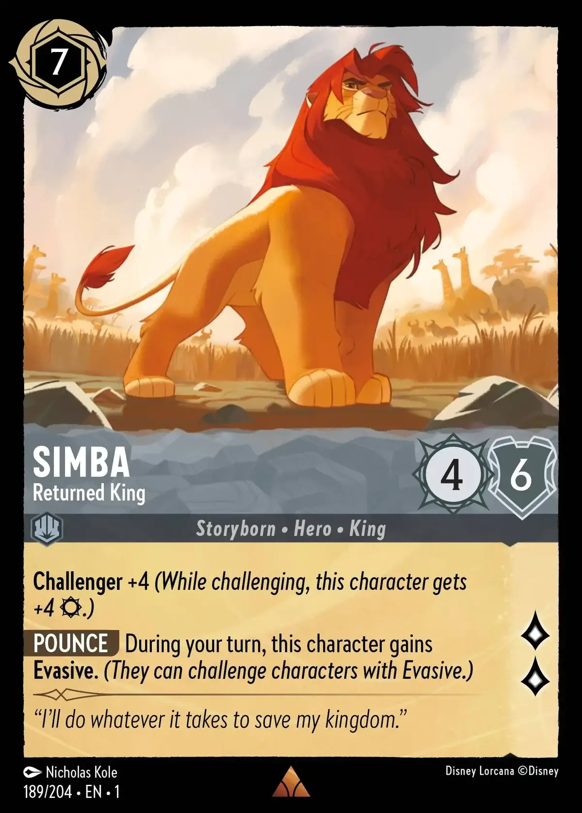 Simba – Returned King | Lorcana Wiki | Fandom