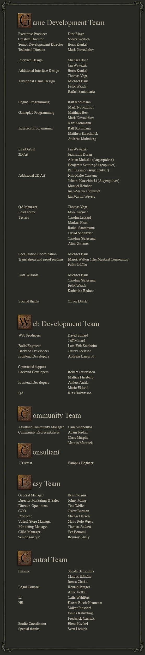 Credits | Lord of Ultima Wiki | Fandom