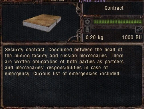 Contract | Lost Alpha Wiki | Fandom