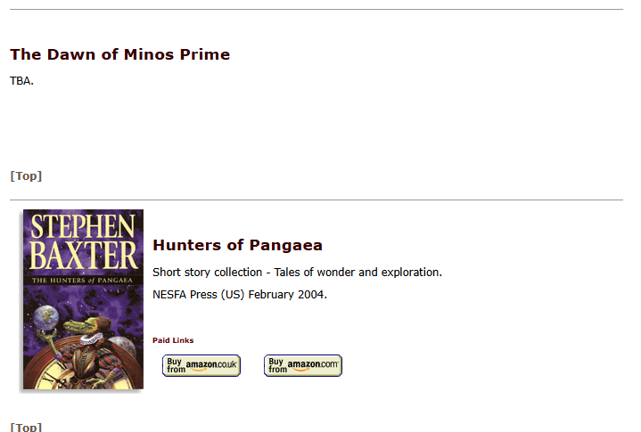 The Dawn of Minos Prime (lost Stephen Baxter novel; existence ...