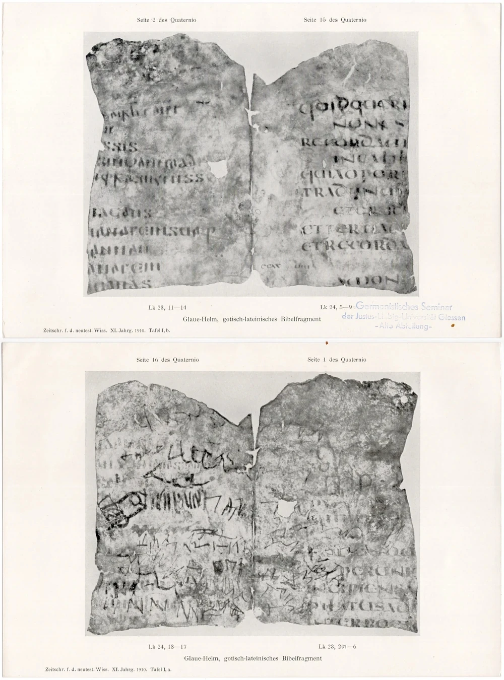 Codex Gissensis (literatura bíblica parcialmente perdida; siglo VI ...