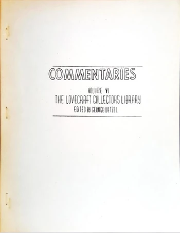 Commentaries | The H.P. Lovecraft Wiki | Fandom
