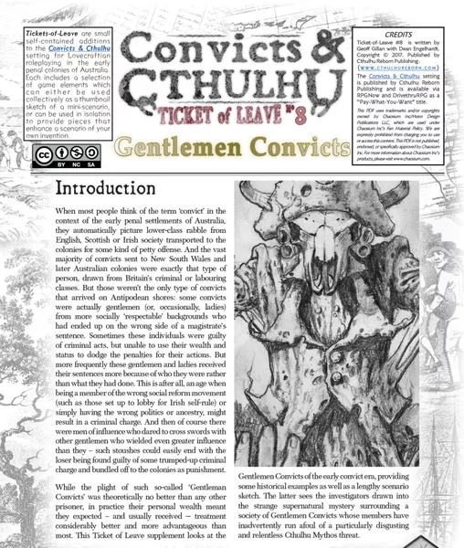 Convicts & Cthulhu: Ticket of Leave 08: Gentleman Convicts | The H.P ...