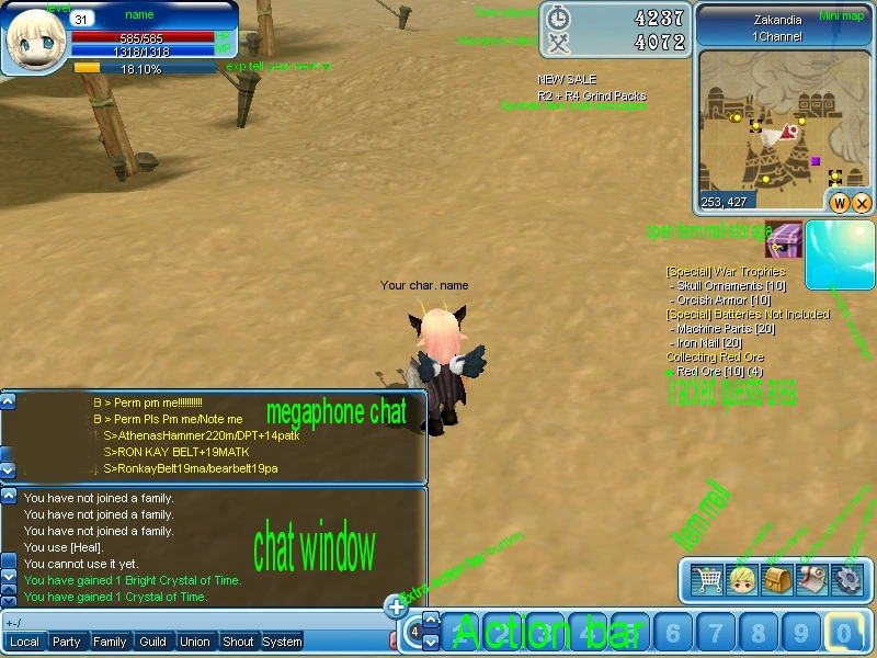 Screen layout | Luna Online Wiki | Fandom