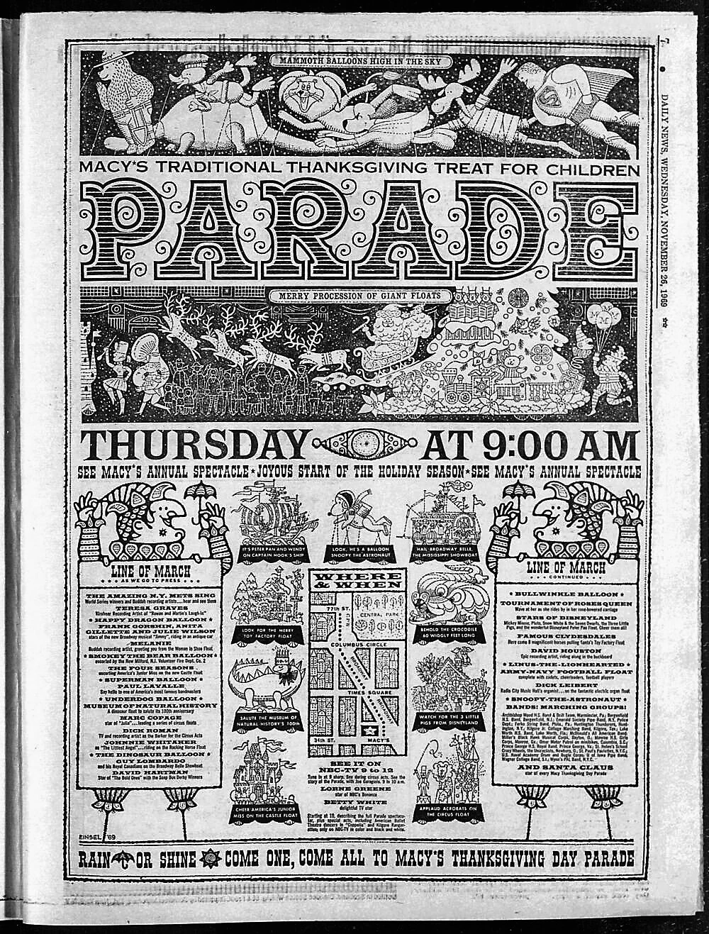 The 43rd Annual Macy's Thanksgiving Day Parade (1969) | Macy's ...