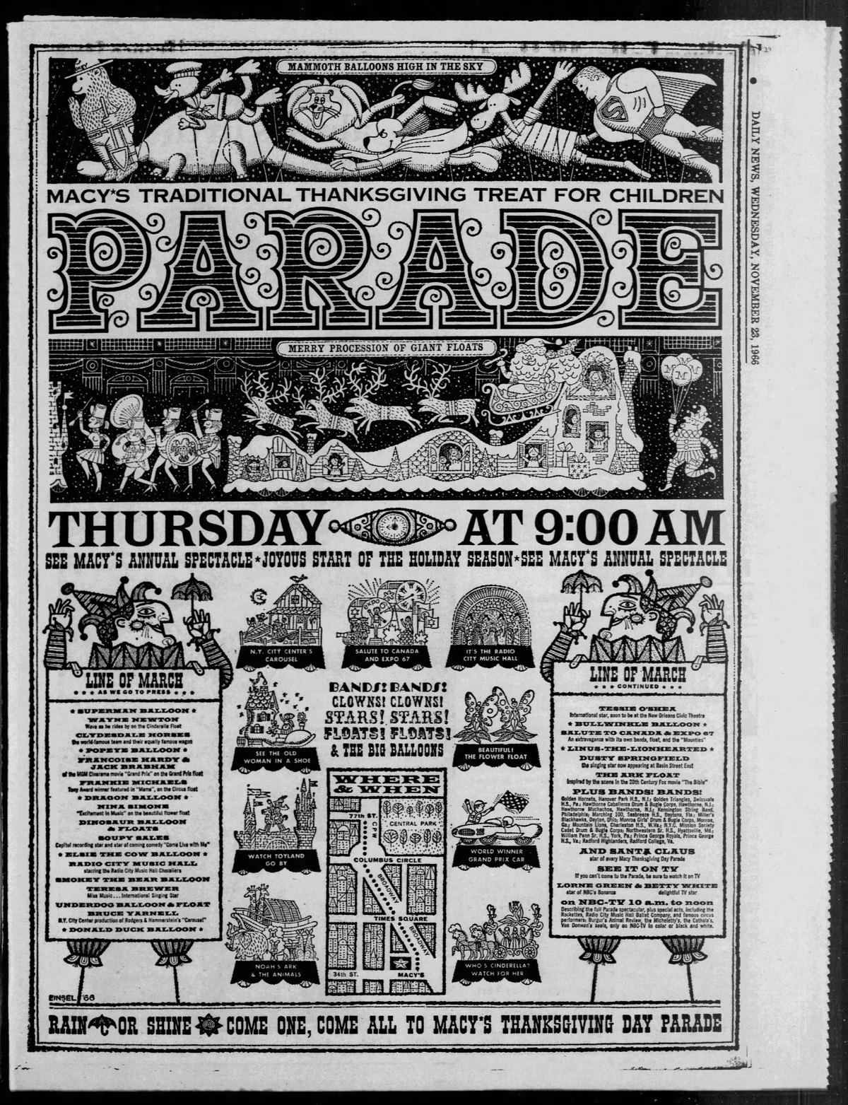 The 40th Annual Macy's Thanksgiving Day Parade (1966) | Macy's ...