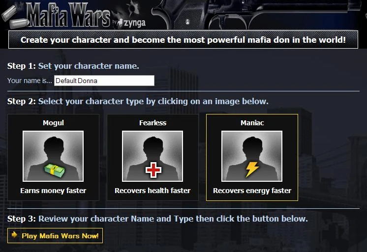 Starting out | Mafia Wars Wiki | Fandom
