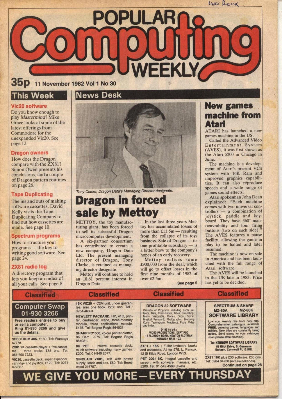 Popular Computing Weekly Vol.1 No.30 | Magazines from the Past Wiki ...